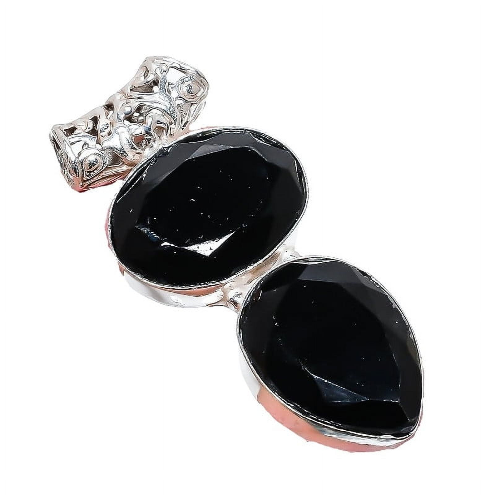 Black Spinel Gemstone Handmade 925 Sterling Silver Jewelry Pendant 2.17 ...