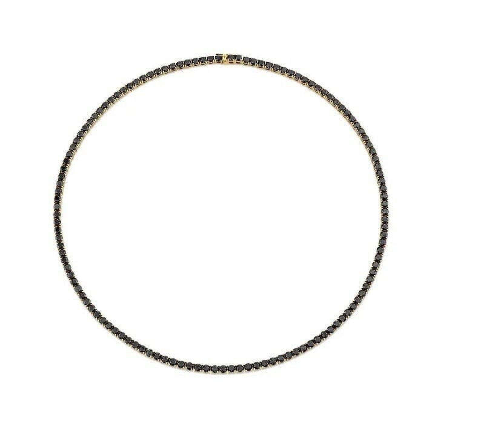 Black Spinel Round Tennis Necklace,Yellow Gold Black Spinel Tennis ...
