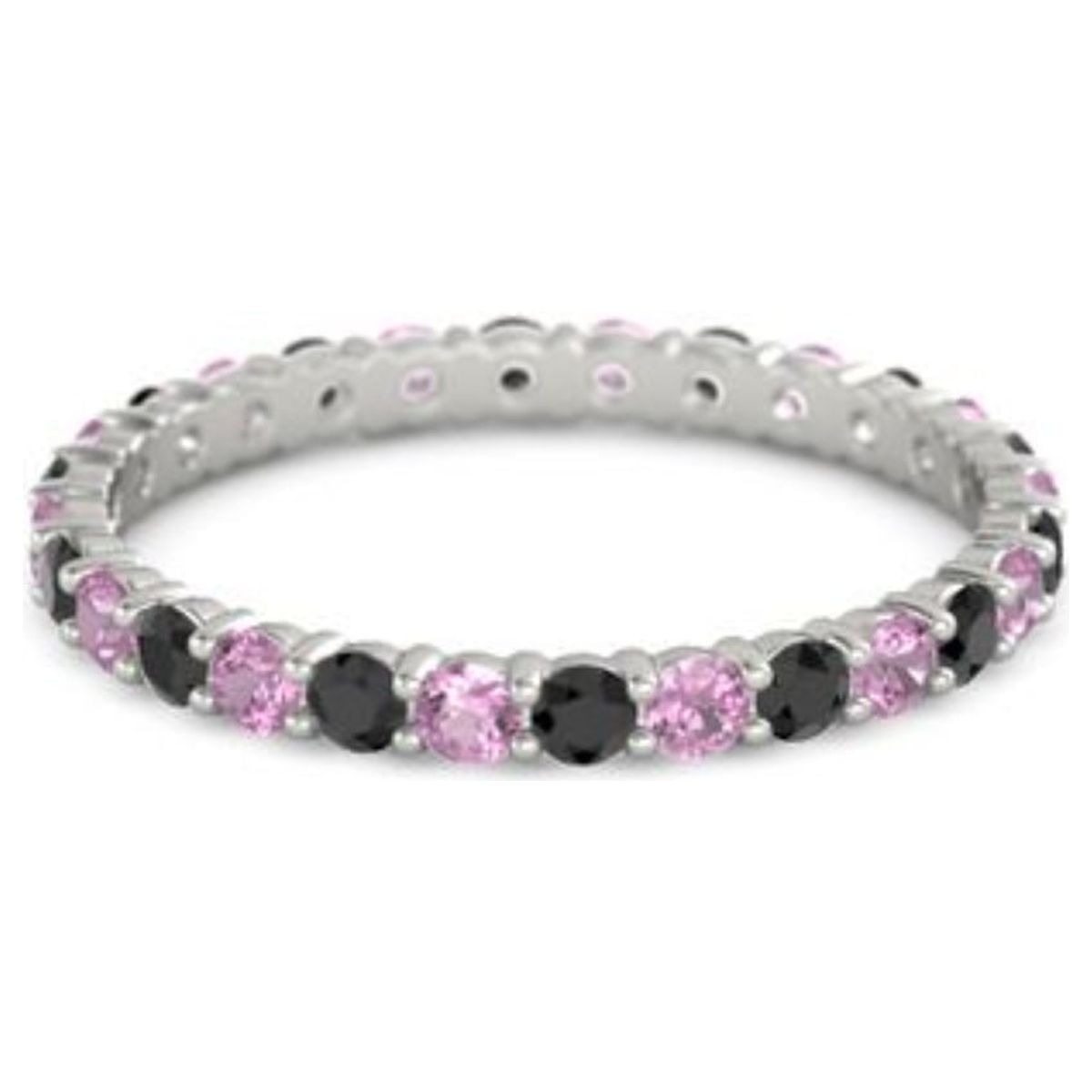 Black Spinel With Pink Spinel Round 2.50 MM Eternity 925 Sterling ...