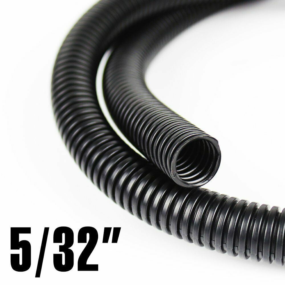 Black Split Wire Loom Conduit Corrugated Choose Hot Sizes Flex Cable ...