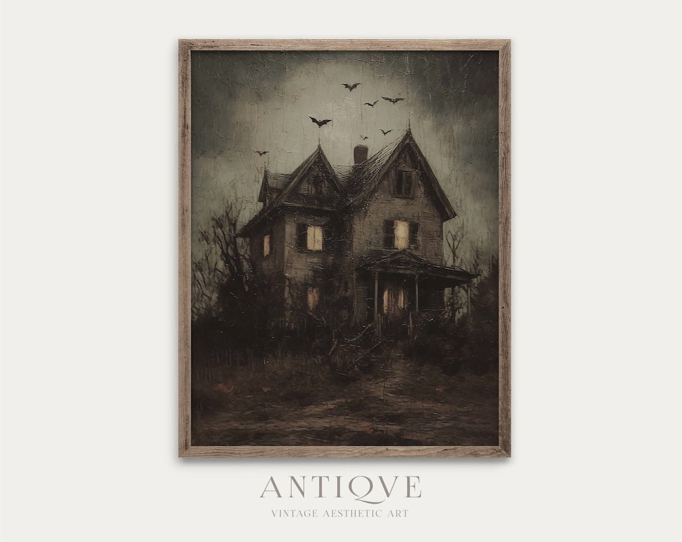 Black Spooky House Decor Goth Mysterious Art Poster Wall Art For Decor ...