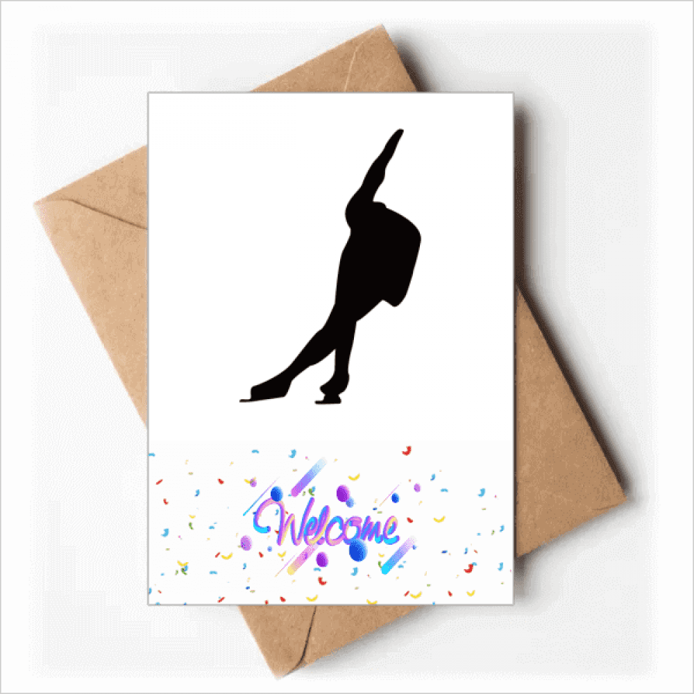 Black Sport Roller Skating Outline Welcome Back Greeting Cards ...