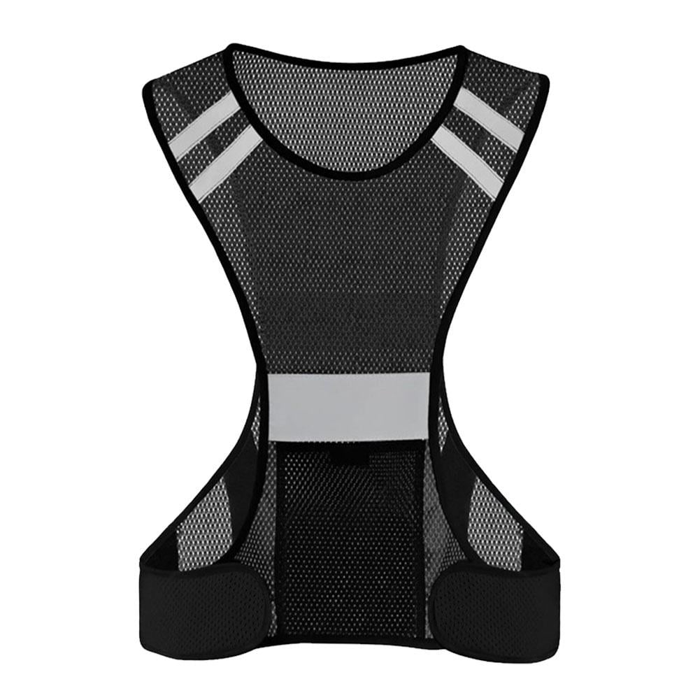 Black Sports Reflective Vest Night Running Outdoor Reflective Clothing ...