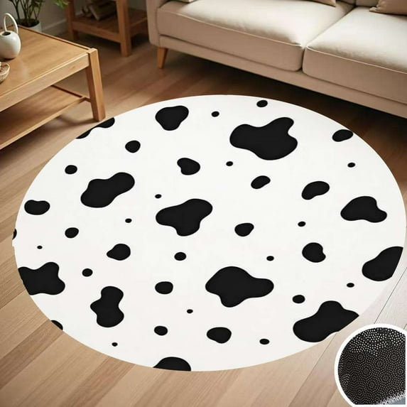 Black Spots Round Carpet Living Room Bedroom Home Decoration Coffee ...