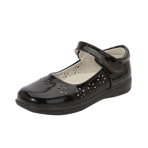 Black Spring And Summer Leather Shoes For Girls With Soft Sole Princess ...