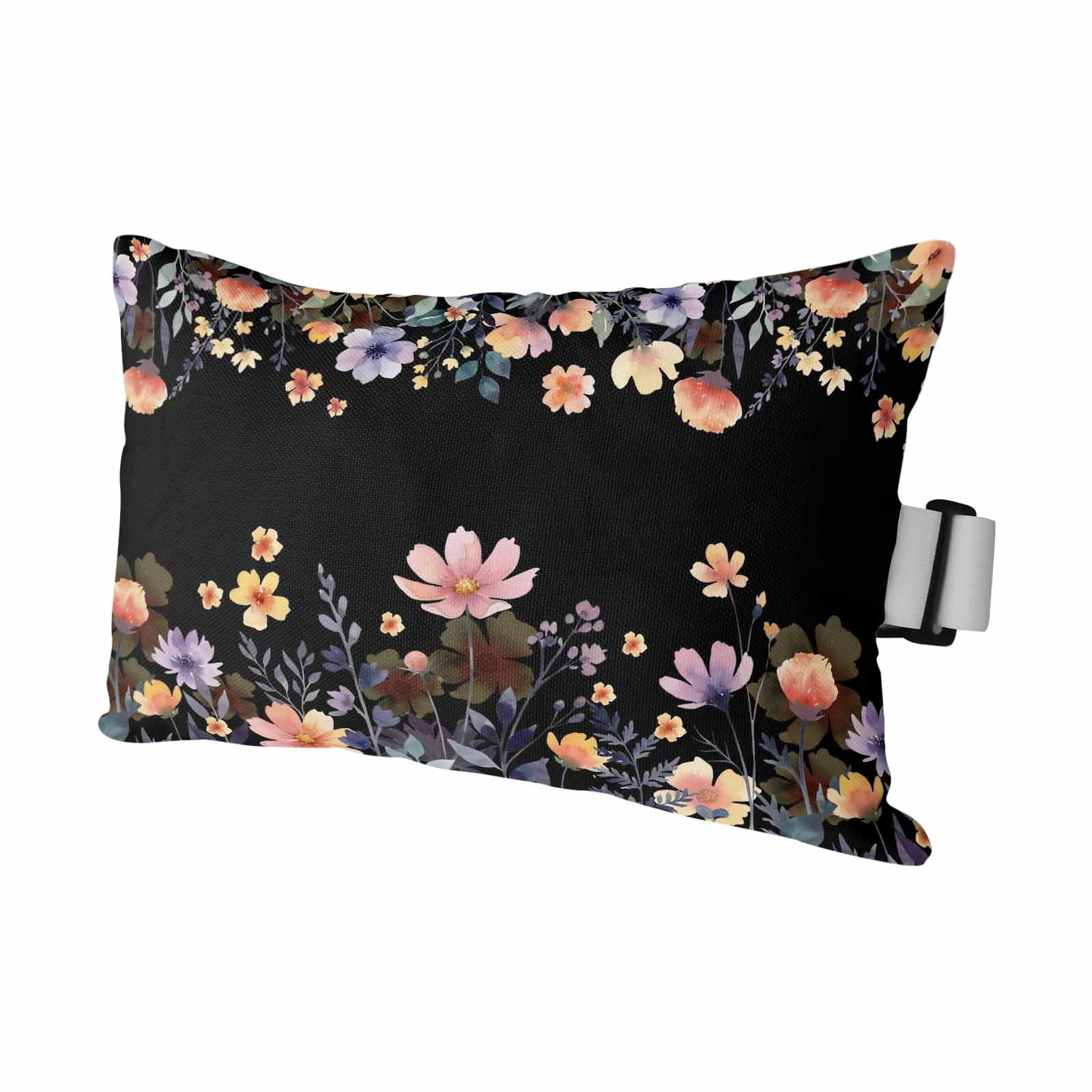 Black Spring Floral Outdoor Pillows for Chaise Lounge Chair Waterproof ...