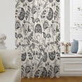 Black Spring Floral Sheer Curtains 84 Inch Length, Light Filtering ...
