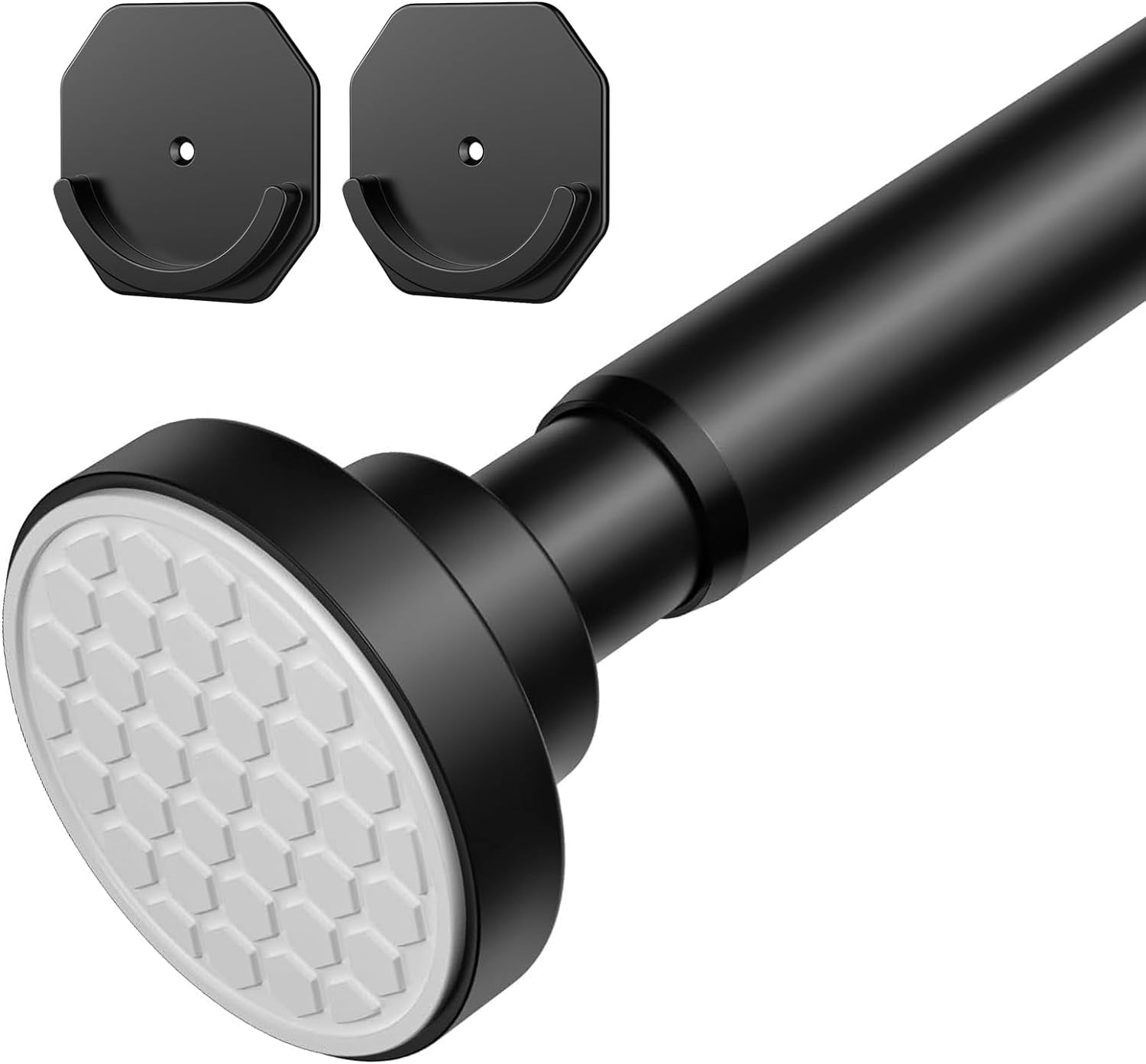 Black Spring Tension Curtain Rods Shower Curtain Rod for Bathroom ...