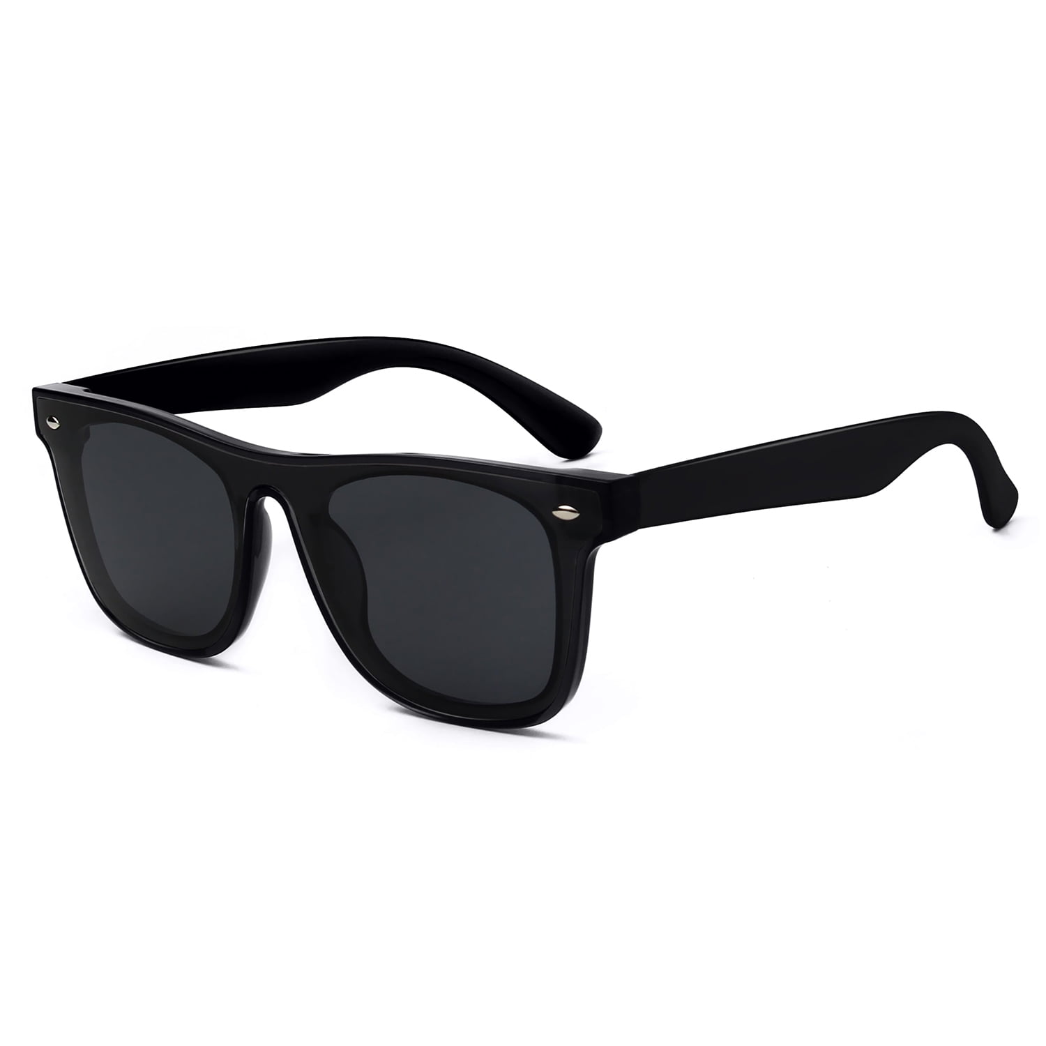 Black Square Frame Dark Lens Sunglasses - UV Protection Edgy Streetwear ...