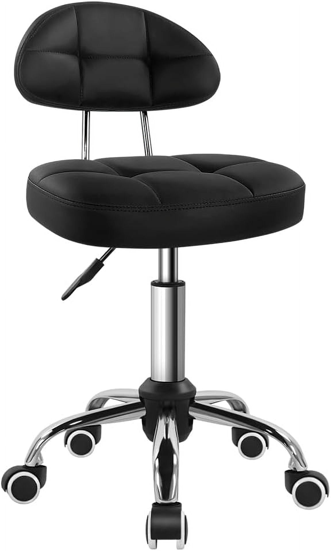 Black Square Minimalist Swivel Stool with Wheel Perfect for Work SPA ...