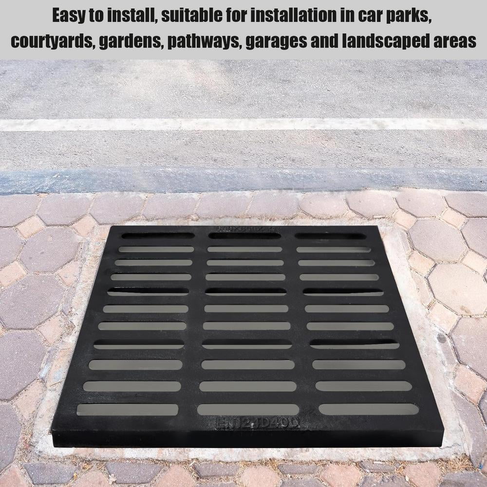 Black Square Outdoor Drain Cover, Heavy Duty Ductile Iron Drain Covers ...