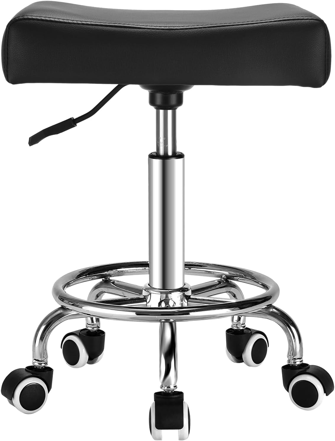 Black Square Salon Rolling Stool - 300lbs Weight Capacity，Adjustable ...
