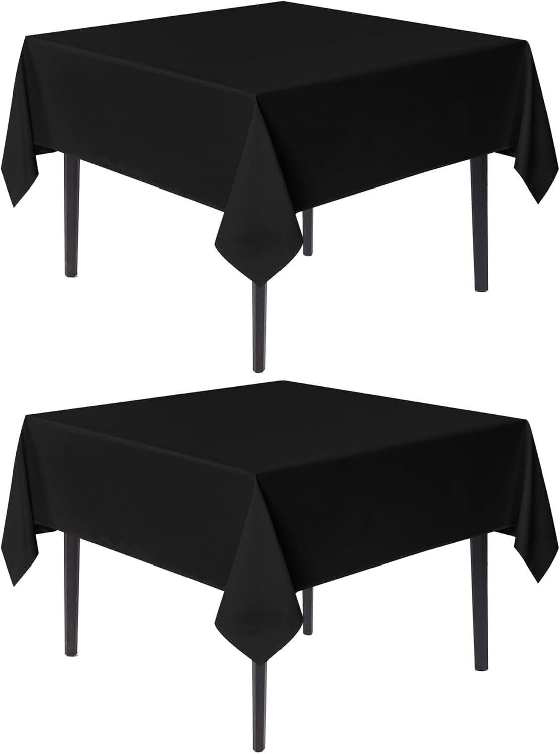 Black Square Tablecloths 70x70 Inch, 2 Pack - Washable Polyester Table ...