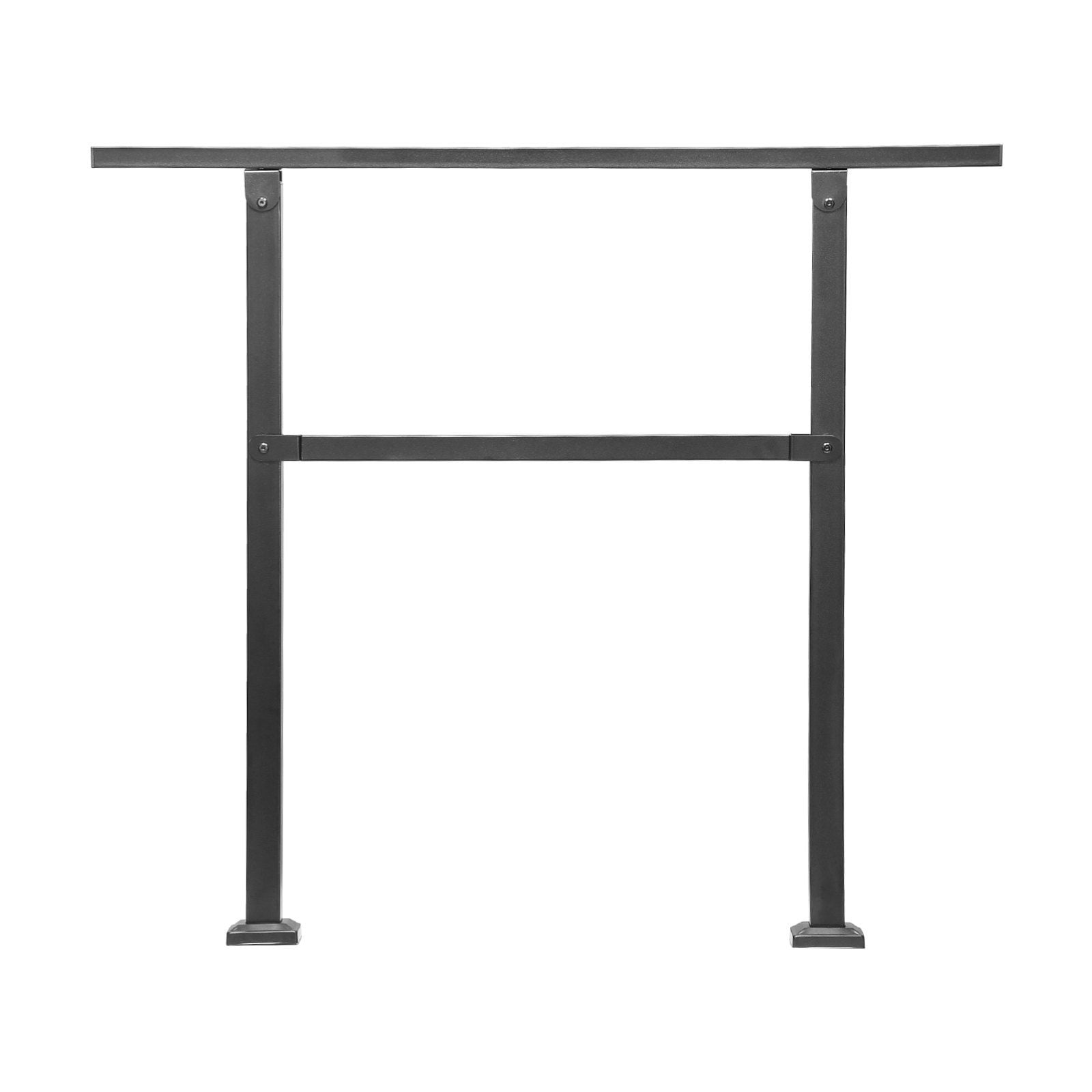 Black Square Tube Outdoor Handrails for 2-3 Step Stairs - Easy Install ...