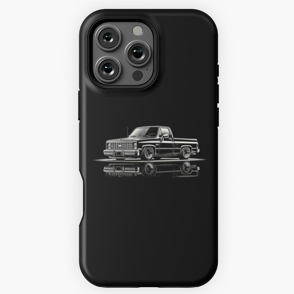 Black Squarebody Classic Chevy Truck Phone Case for iPhone 16 15 14 13 ...