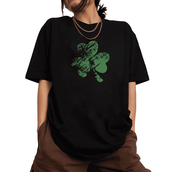 Black St Patricks Day Print Tshirt Graphic Tees Shirts Distressed Green ...