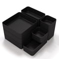 Black Stackable Drawer Organizer Set Multi-Size Storage Trays For ...
