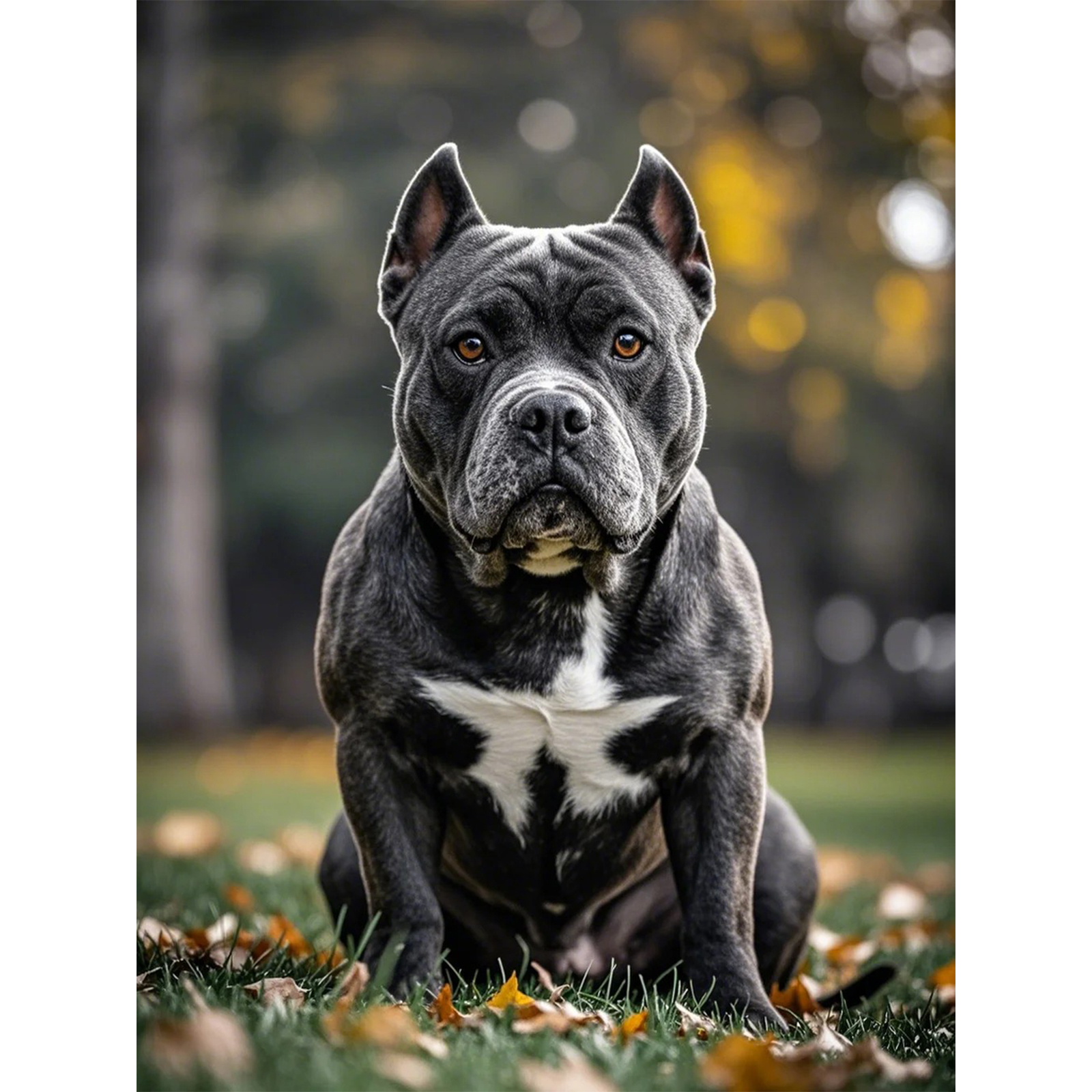 Black Staffordshire Bull Terrier Diamond Art 5D Diamond Painting DIY ...