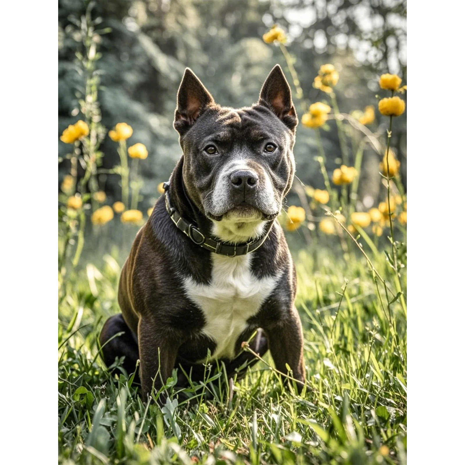 Black Staffordshire Bull Terrier Diamond Art 5D Diamond Painting DIY ...