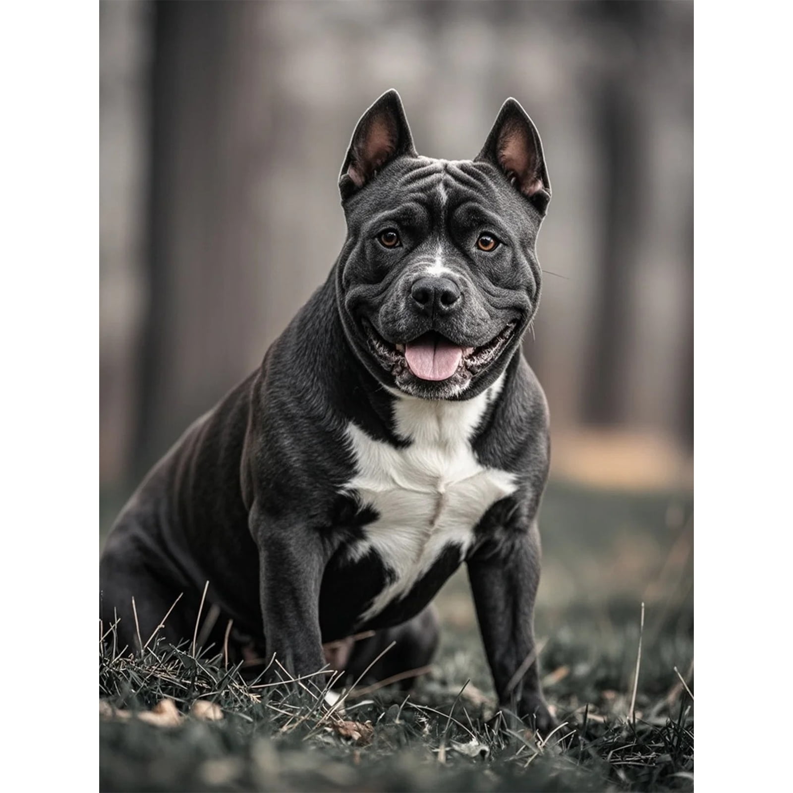 Black Staffordshire Bull Terrier Diamond Painting DIY Kits 5D Diamond ...