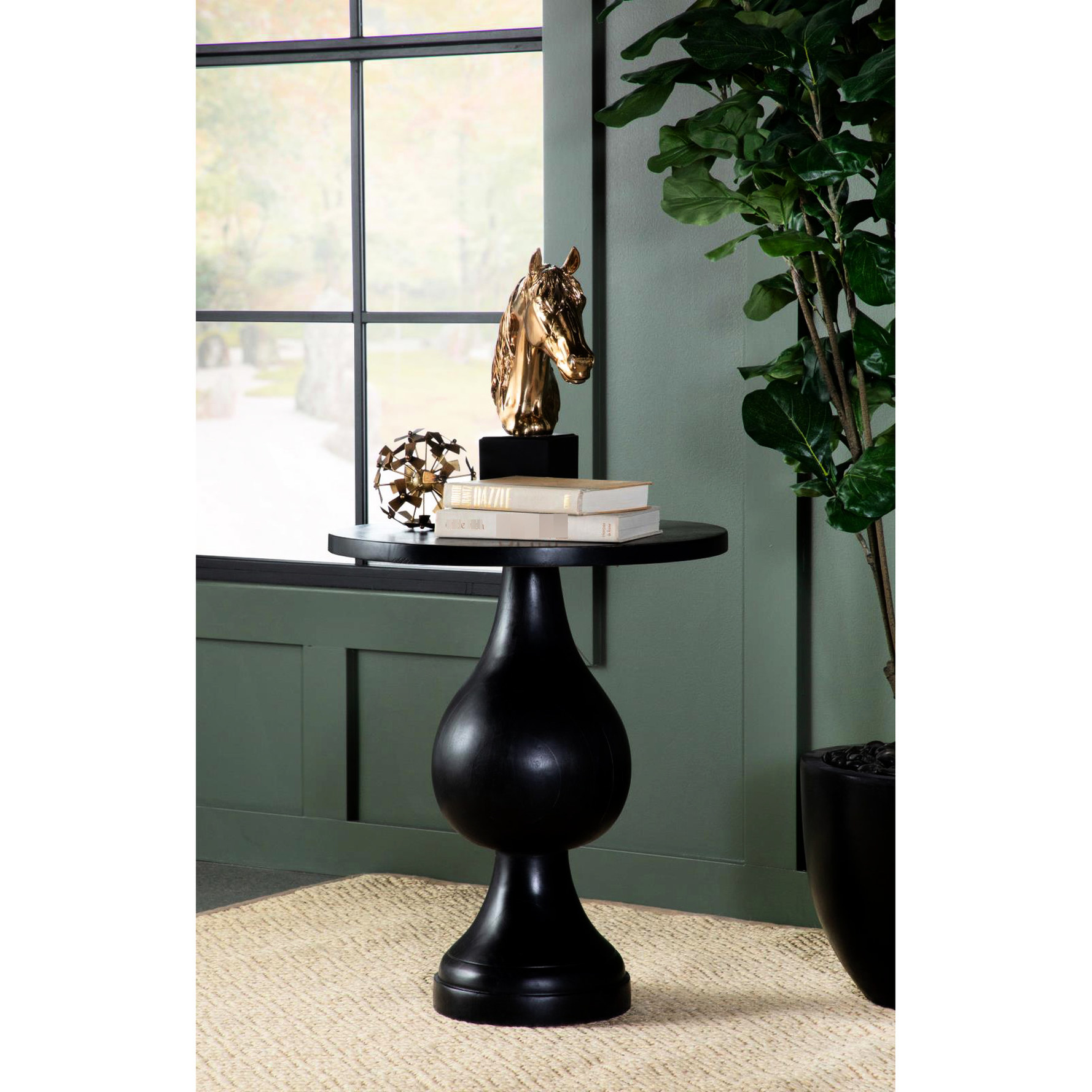 Black Stain Mango Wood Pedestal Design - Enhance Upscale Living Areas ...