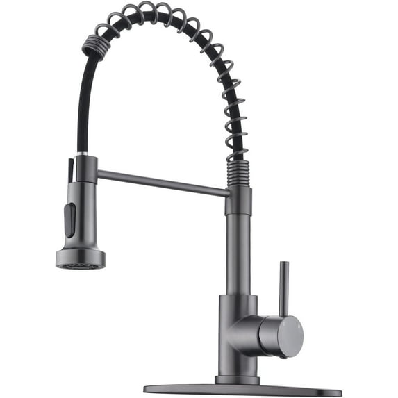 Black Stainless Kitchen Faucet, Faucet for Kitchen Sink with Pull Down ...