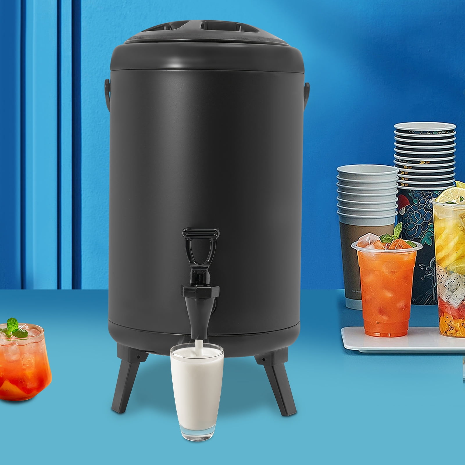 Black Stainless Steel 240*330mm Large-Capacity Heat Preservation Bucket ...
