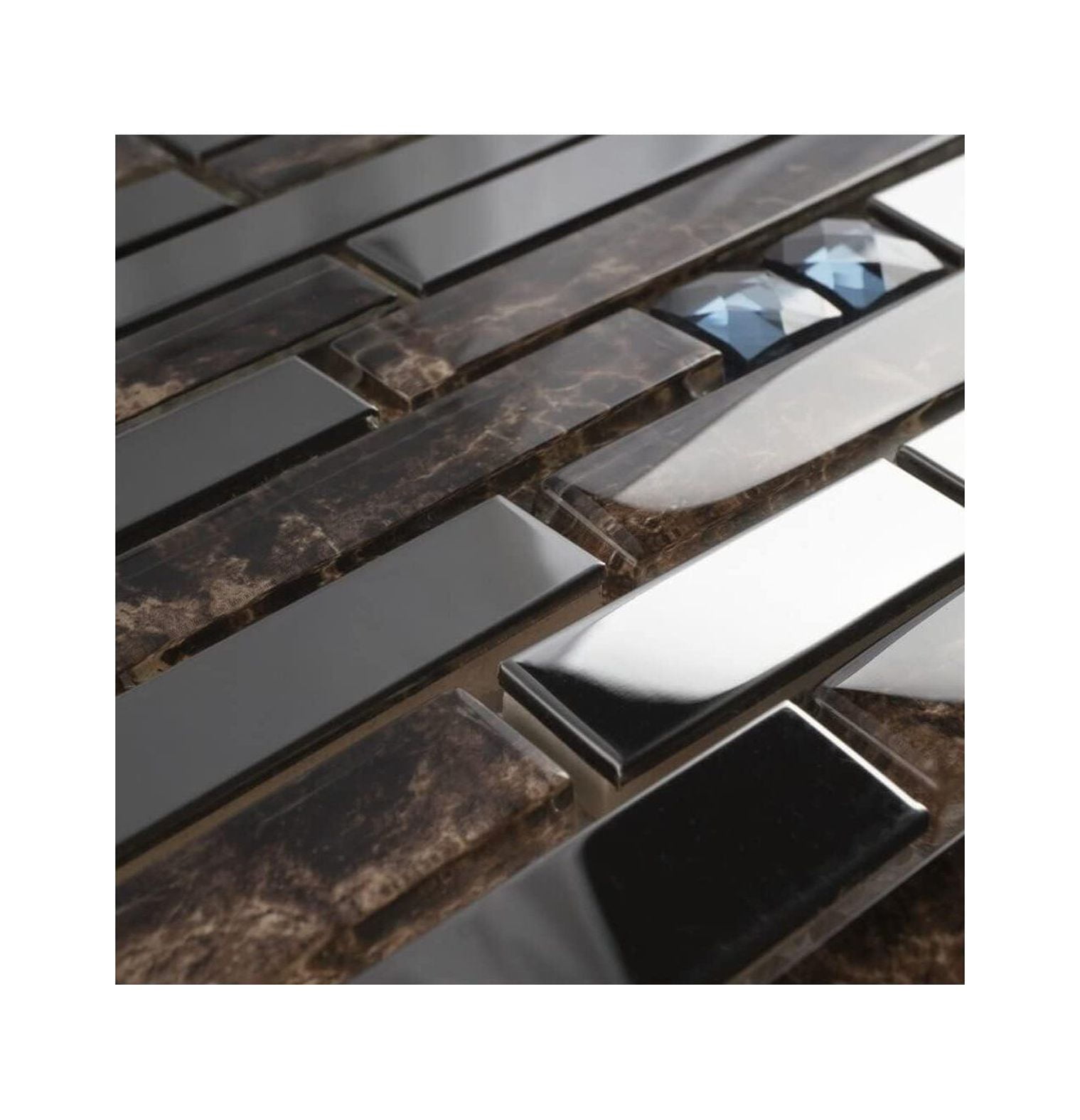 Black Stainless Steel (Brick Pattern) + Shape Glass + Brown Glass ...