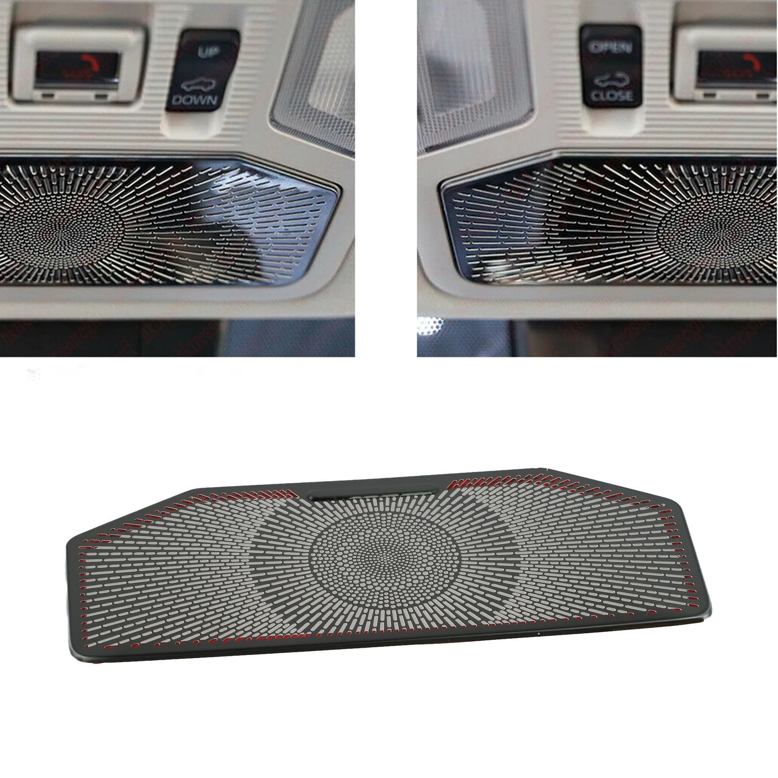 Black Stainless Steel Car Roof Light Trim Cover for Toyota SUV 2019 ...