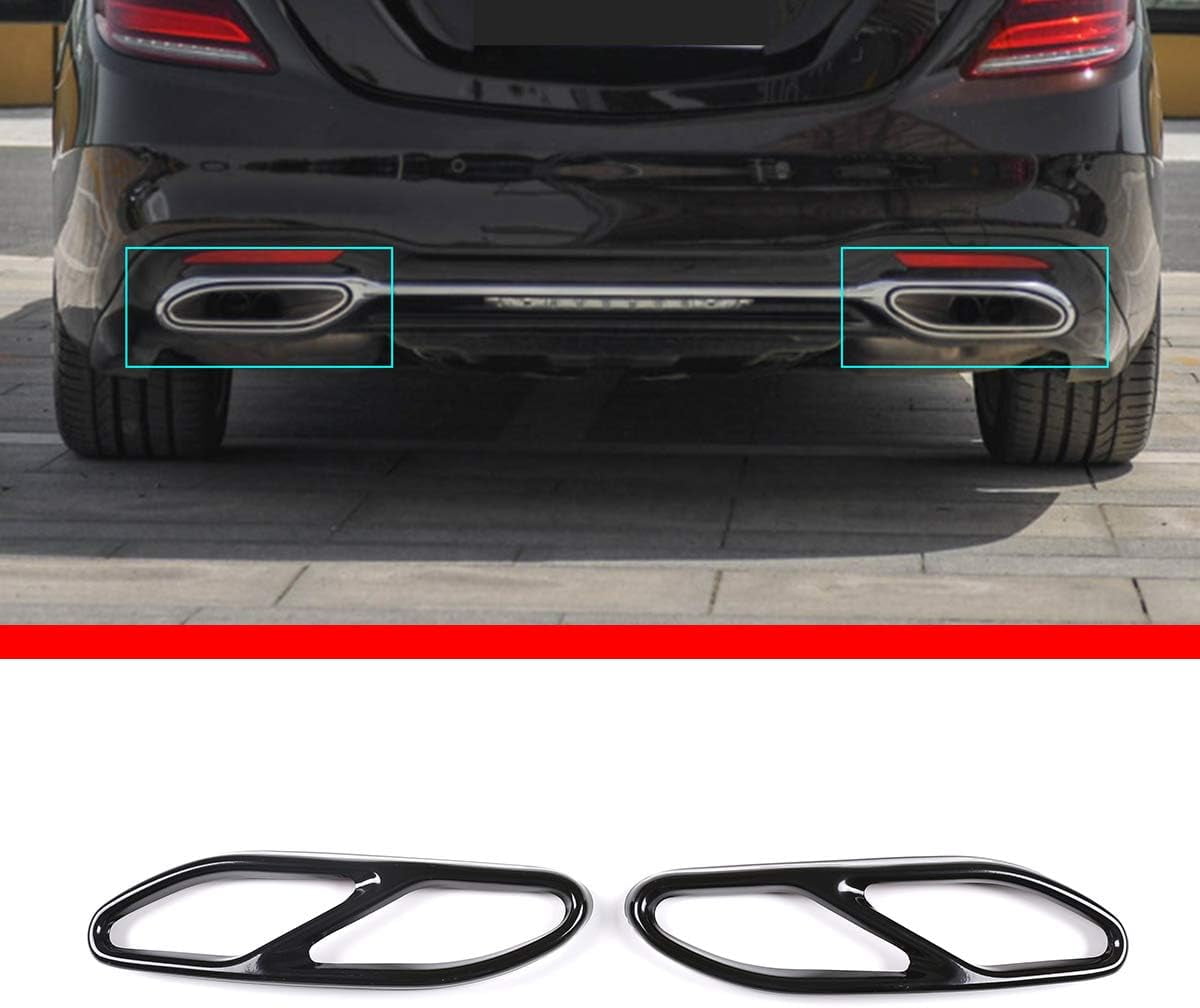 Black Stainless Steel Exhaust Muffler Tail Tip Pipe Trim Cap Cover ...