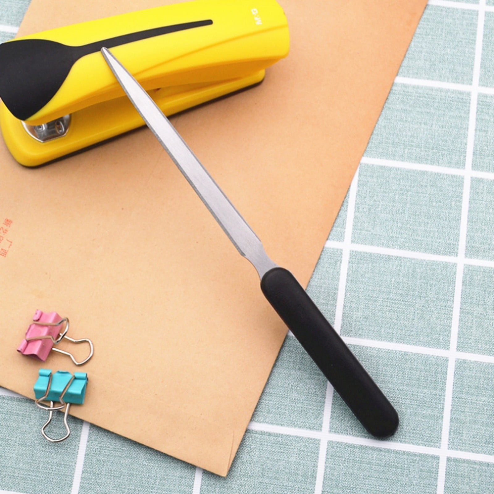 Black Stainless Steel Handle Letter Opener, 20cm Envelope Cutter ...