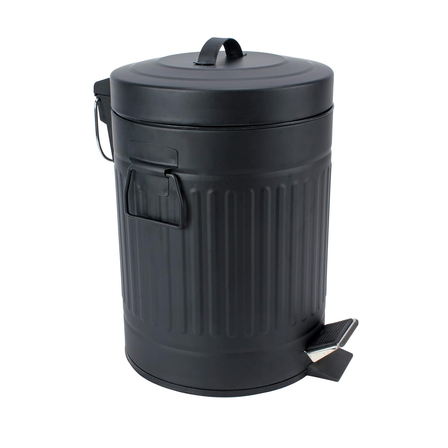 Black Stainless Steel Step Can | 5L/1.3 Gal Round Trash Can for ...