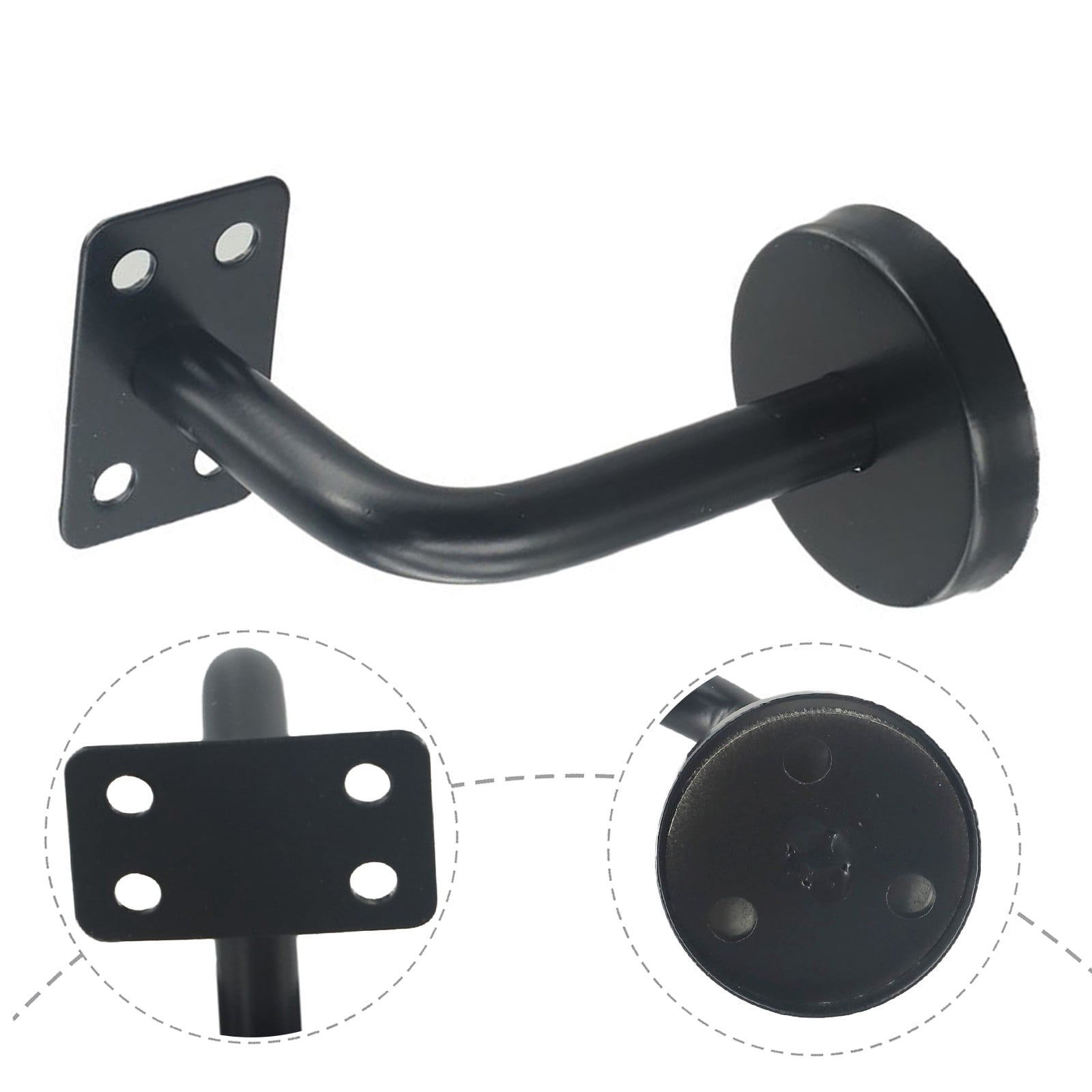 Black Stair Handrail Bracket Bannister Wall Support Hand Rail ...