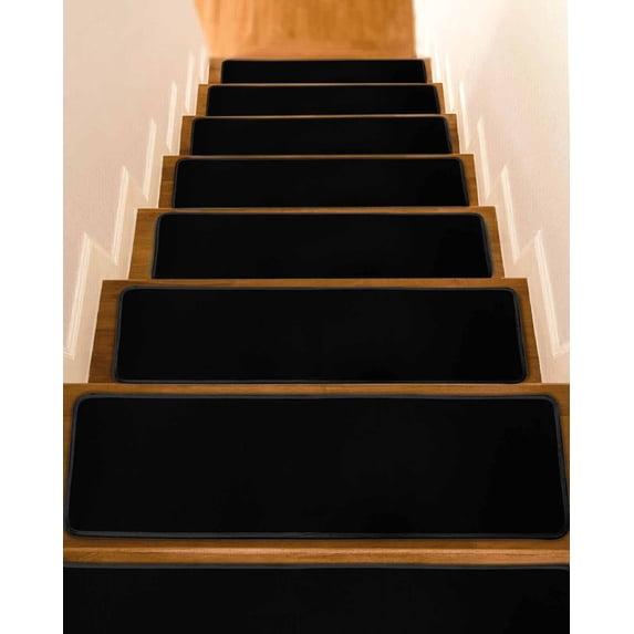 Black Stair Treads Non Slip Runners Rugs, 15 Pcs Carpet for Stairs with ...