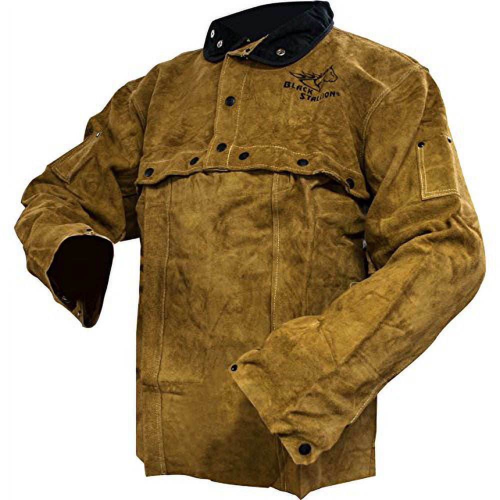 Black Stallion 220CS Cowhide Welding Cape Sleeve w/20 Bib Combo, Larg ...
