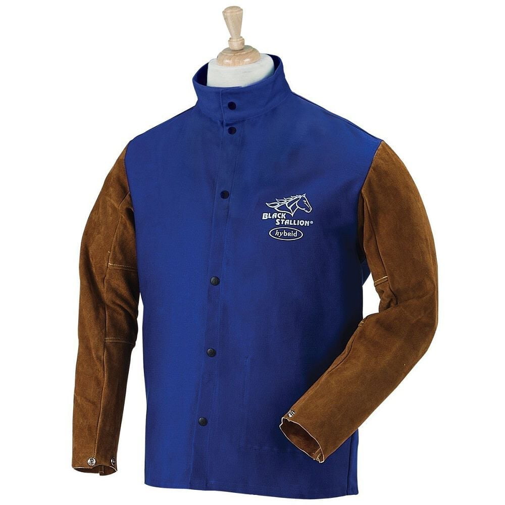 Black Stallion X-Large Hybrid Welding Jacket, Flame Retardant Cotton ...