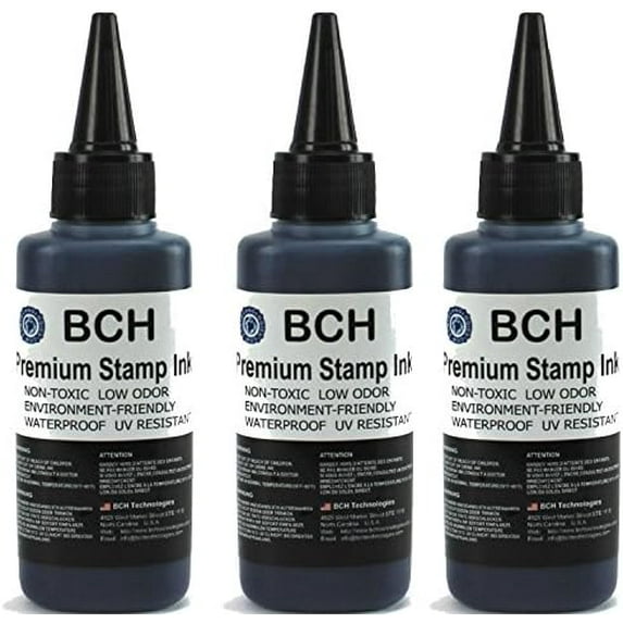 Black Stamp Ink Refill 3-Pack – 2.5 oz Each, 7.5 oz Total – Compatible ...