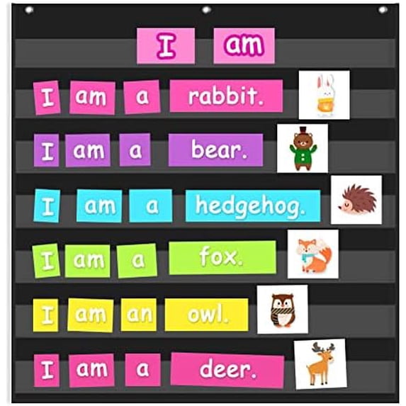 Black Standard Pocket Chart for Classroom or Homeschool Teaching ...