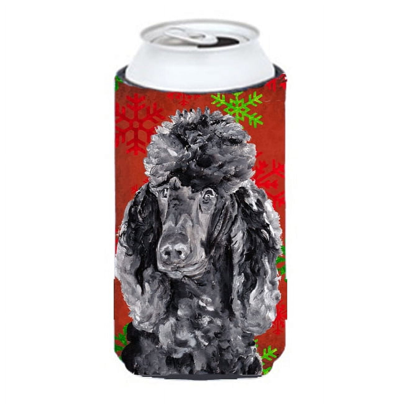 Black Standard Poodle Red Snowflakes Holiday Tall Boy Hugger - Walmart.com