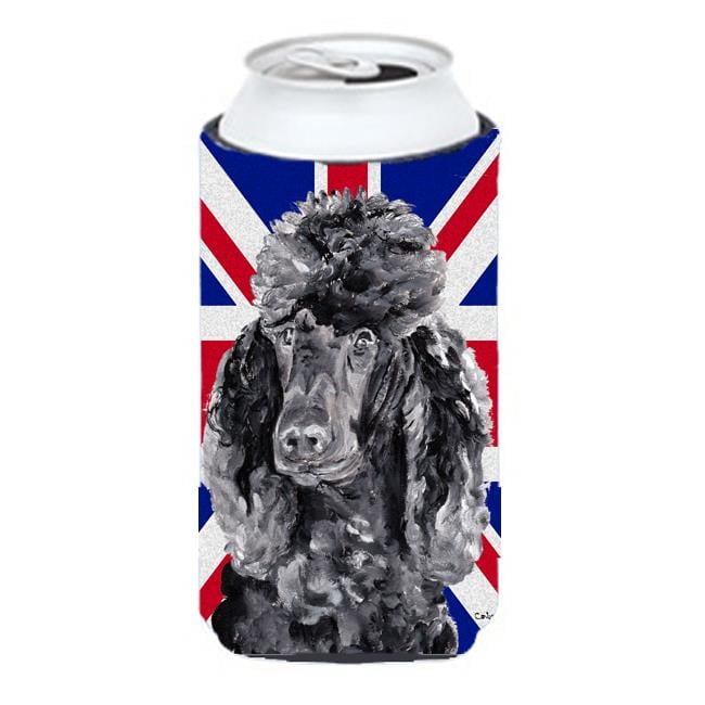 Black Standard Poodle With English Union Jack British Flag Tall Boy ...