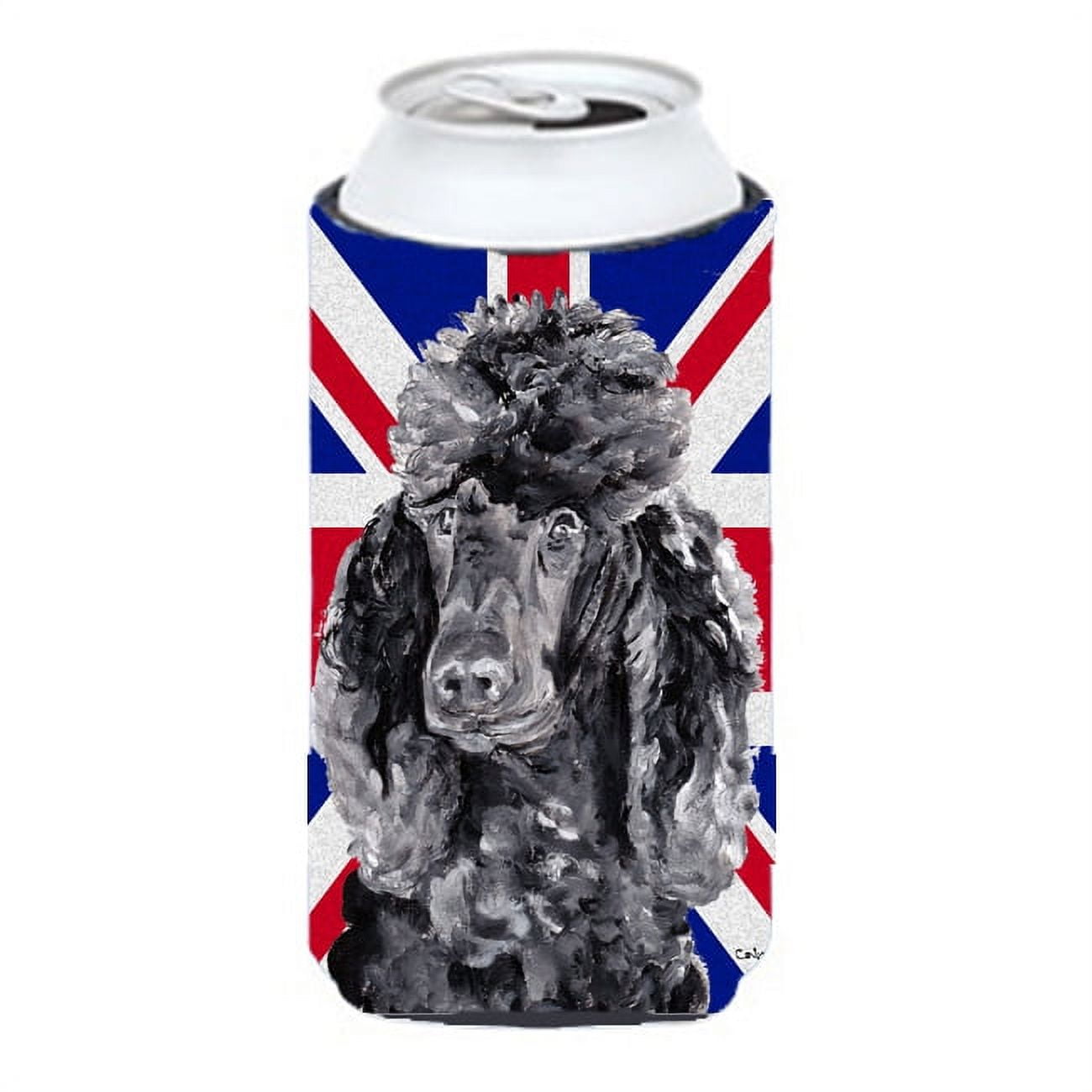 Black Standard Poodle with English Union Jack British Flag Tall Boy ...