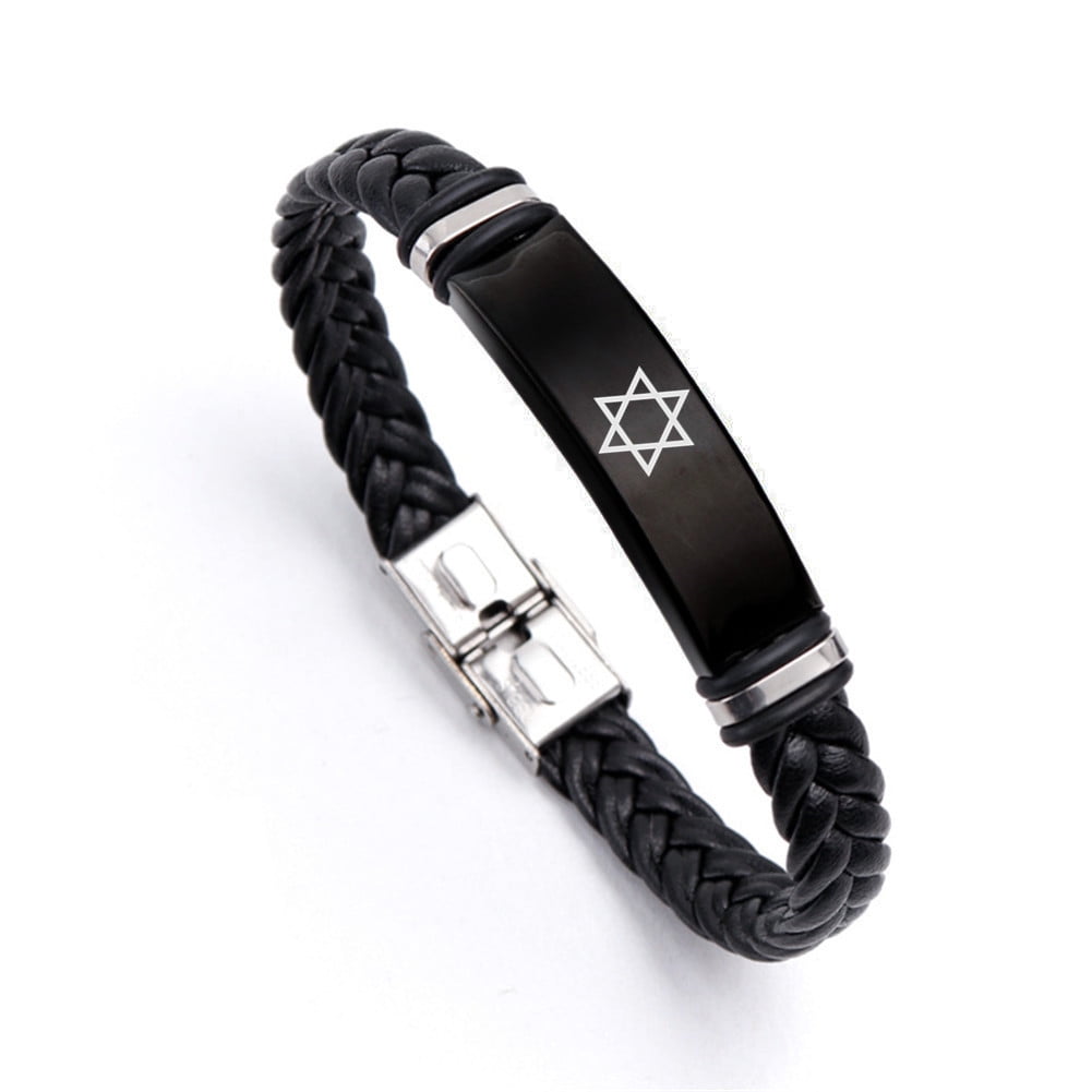 Black Star of David Bracelet - Religious Jerusalem Mogan Star David ...