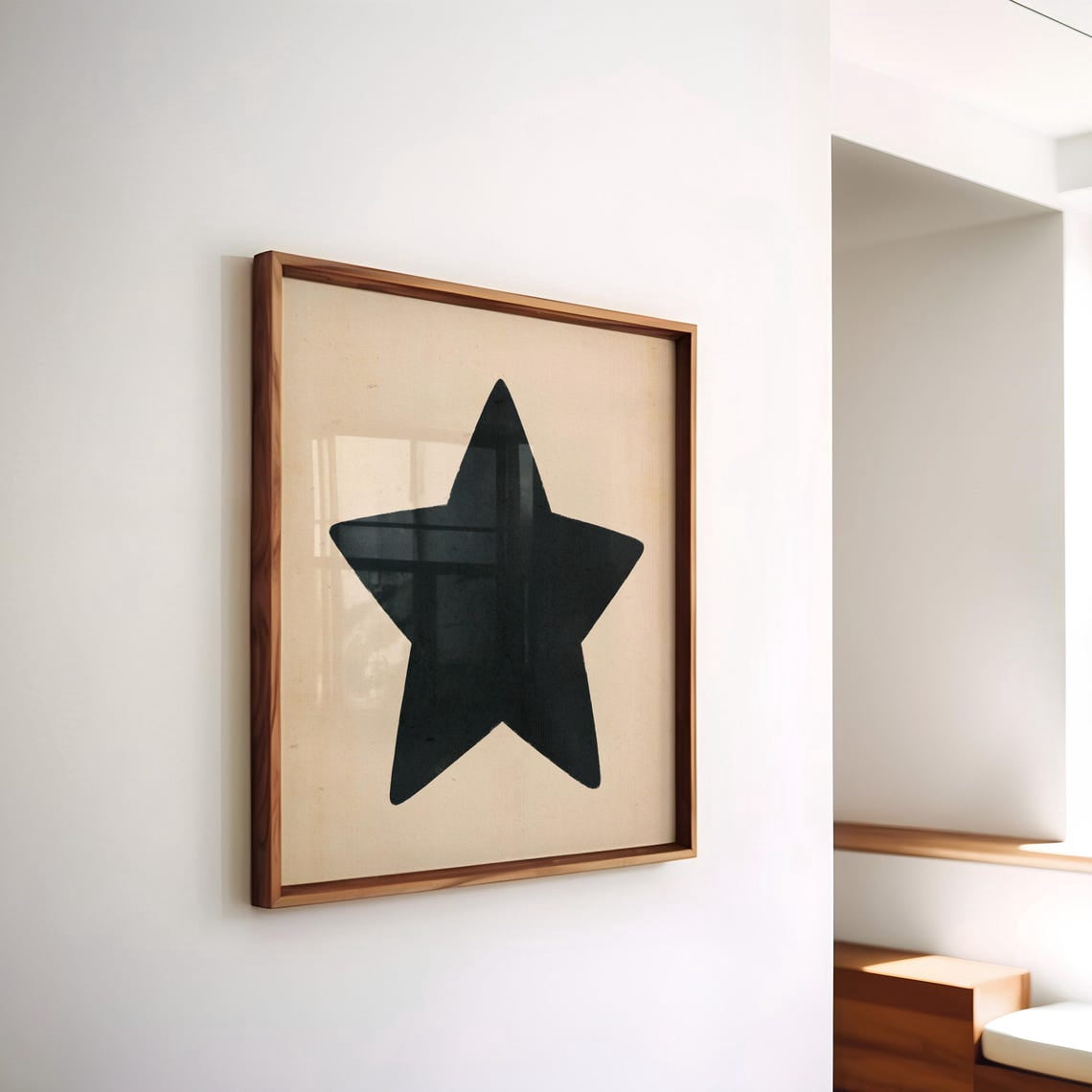 Black Star Drawn Wall Art Poster Retro Preppy Trendy Western Design1 ...