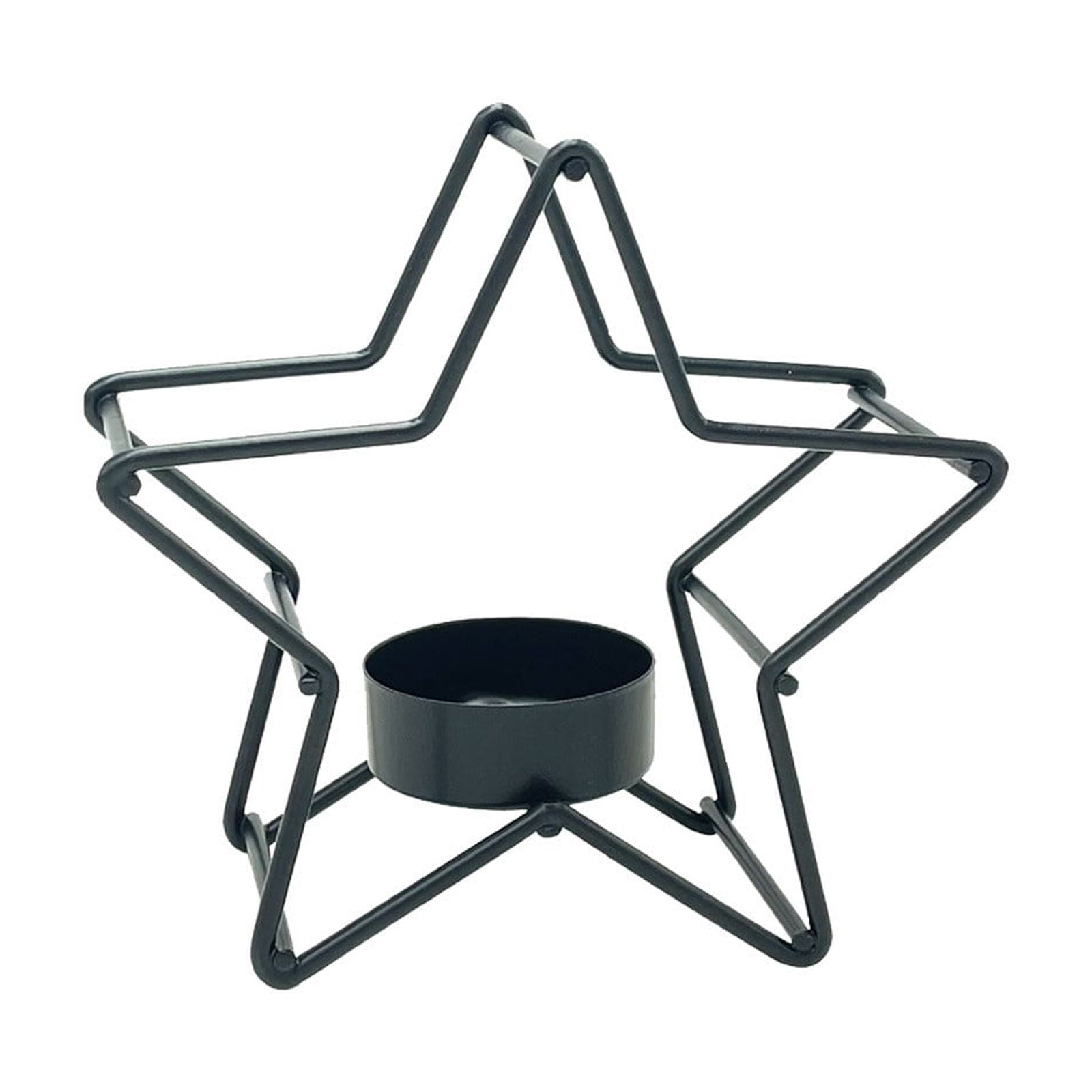 Black Star Shape Candle Holders Iron Material For Holiday Party Table ...