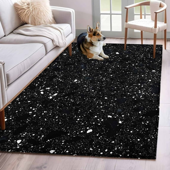 Black Star Sky Area Rug 3x5 FT, Non Slip Entryway Bedside Carpet ...
