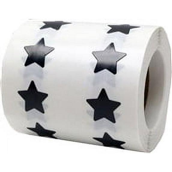 Black Star Stickers, 1/2 Inch Wide, 1000 Labels on a Roll - Walmart.com