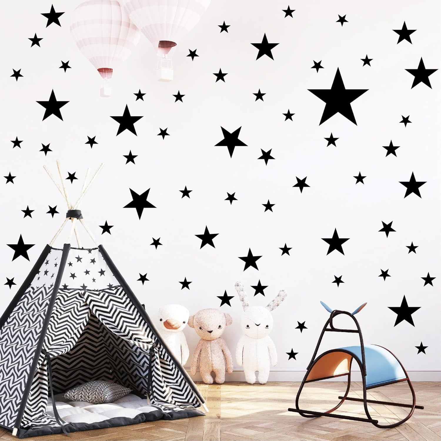 Black Star Wall Decal Stickers for Boys Girls Bedroom Removable Vinyl ...