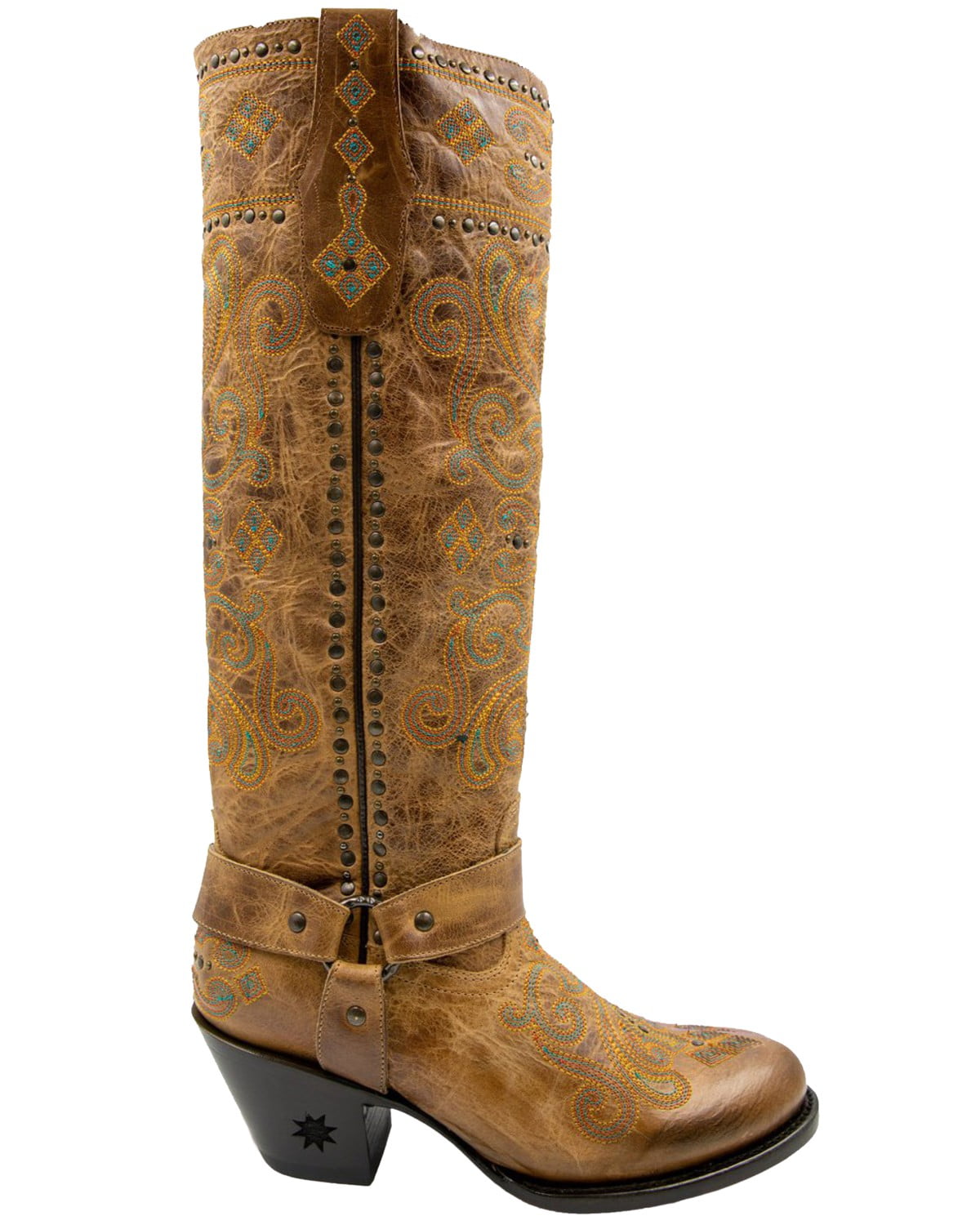 Black Star Women's Wimberley Western Boot Round Toe - WBRO003 10 M US ...