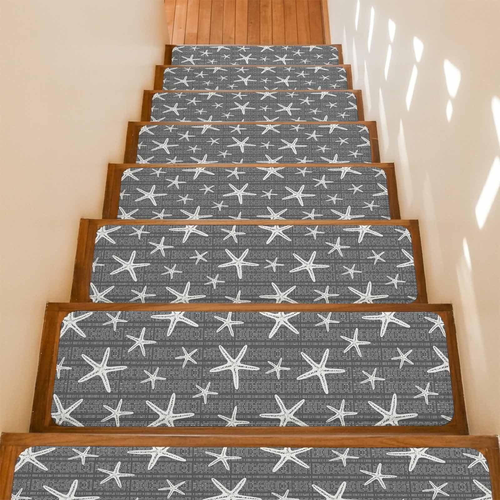 Black Starfish Coastal Stair Treads Non Slip for Steps Summer Beach ...