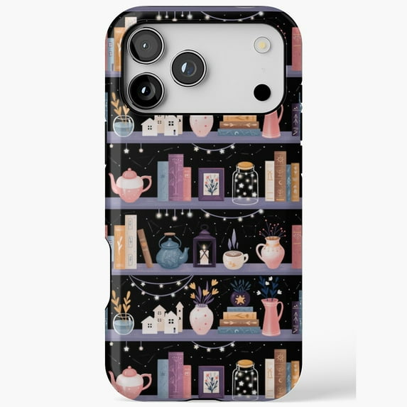 Black Starlit Bookshelf Book Lover Library Phone Case for iPhone 11 to ...